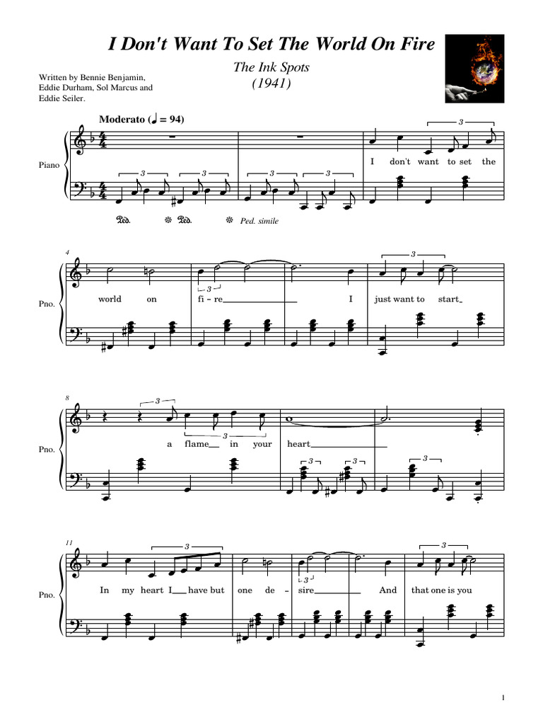 I Dont Want To Set The World On Fire - The Ink Spots | PDF | Songs | Singles (Music)