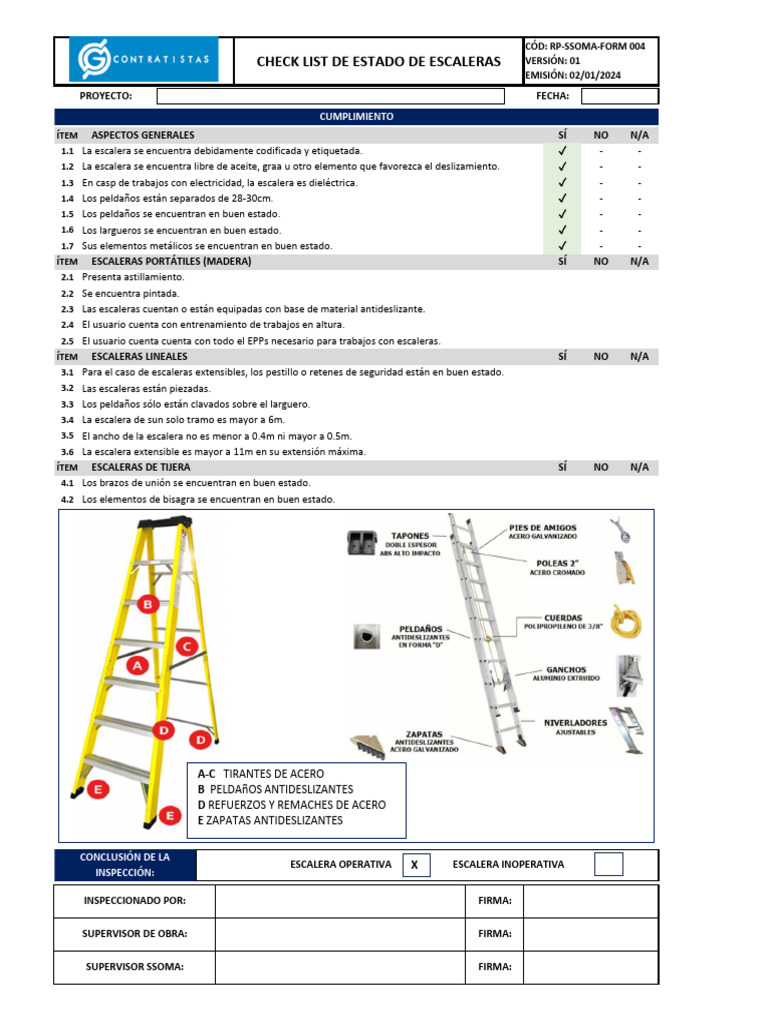 Check List de Escaleras | PDF