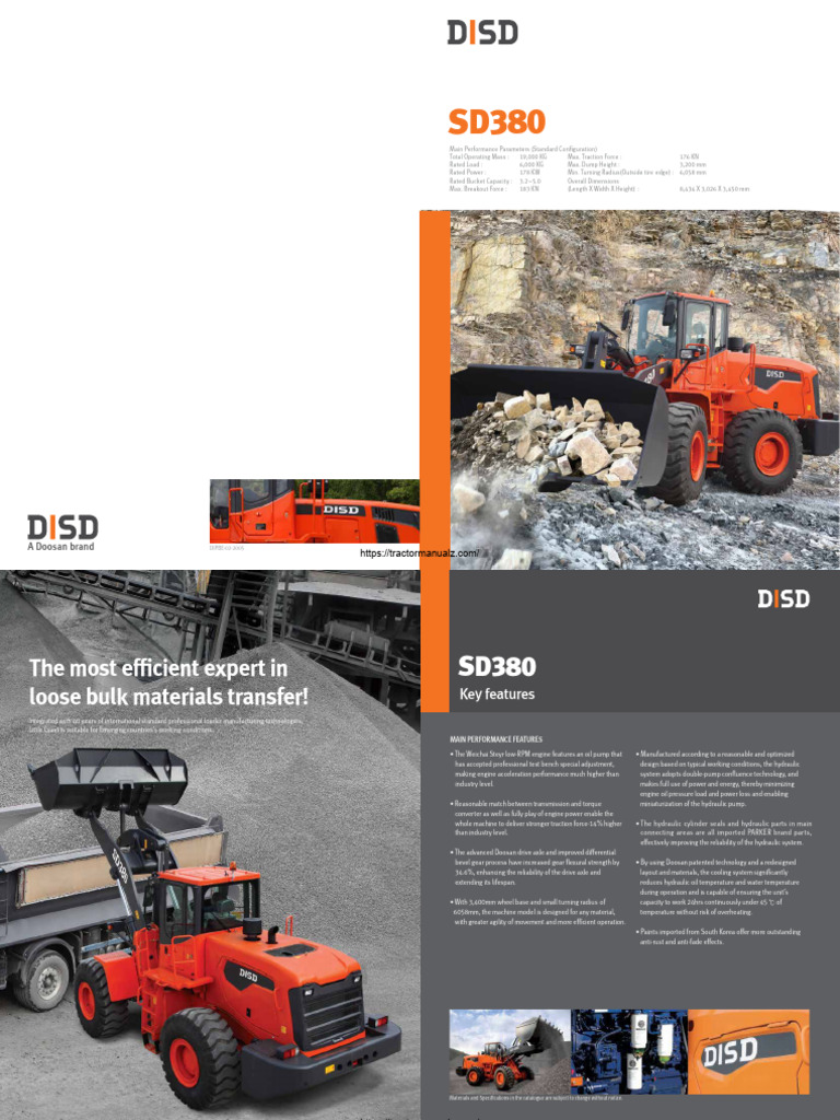 DISD SD380 Wheel Loader Specs PDF | PDF | Engines | Pump