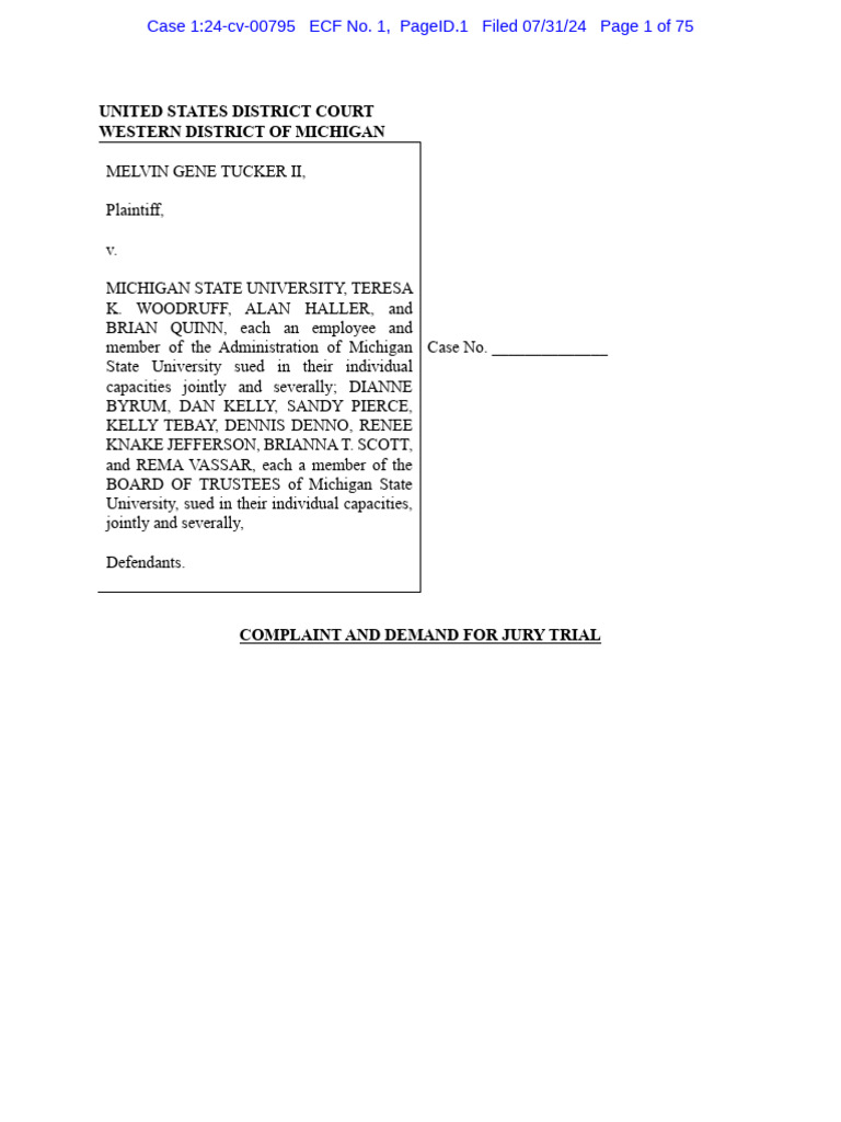 Mel Tucker Lawsuit Michigan State | PDF | Lawsuit | Board Of Directors