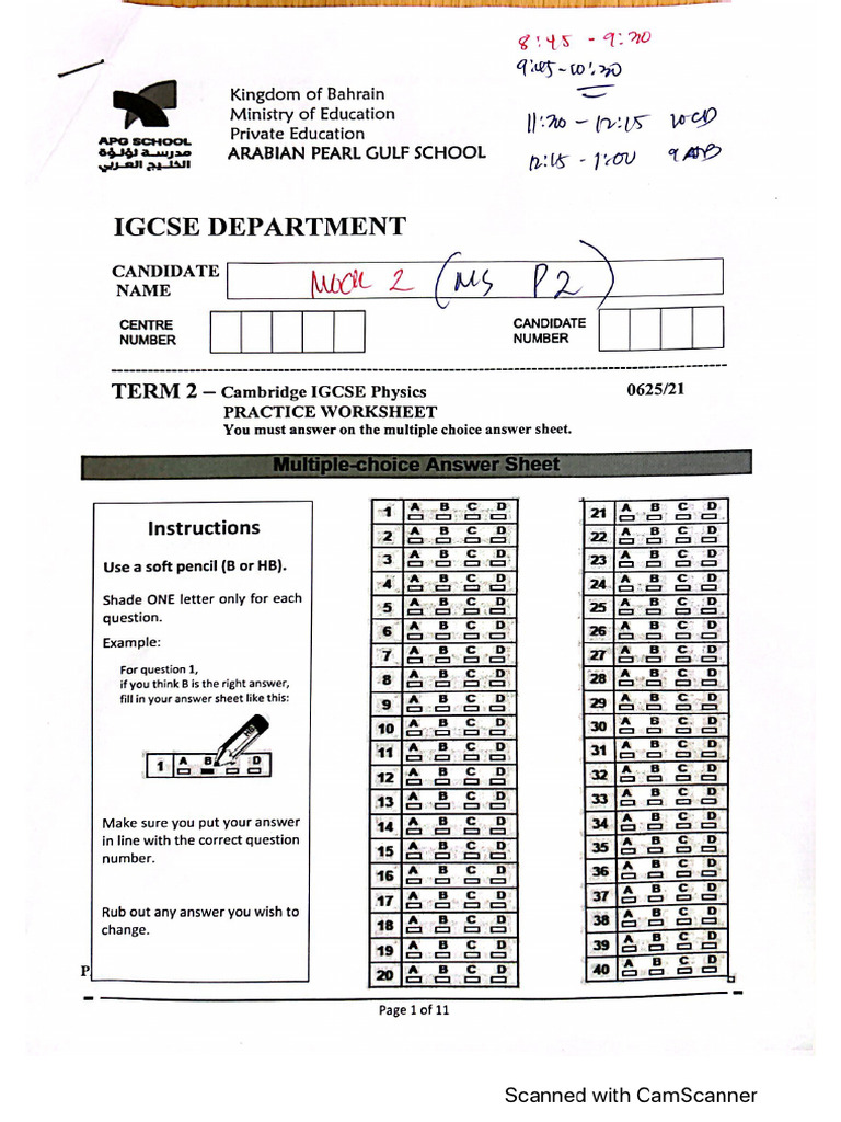 Mock 2 Practice Worksheet P2 MS | PDF