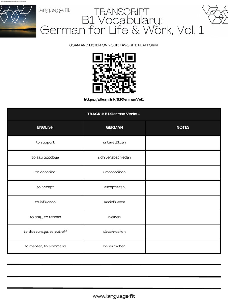 B1 German Vocabulary Essentials | PDF | Syntax | Morphology