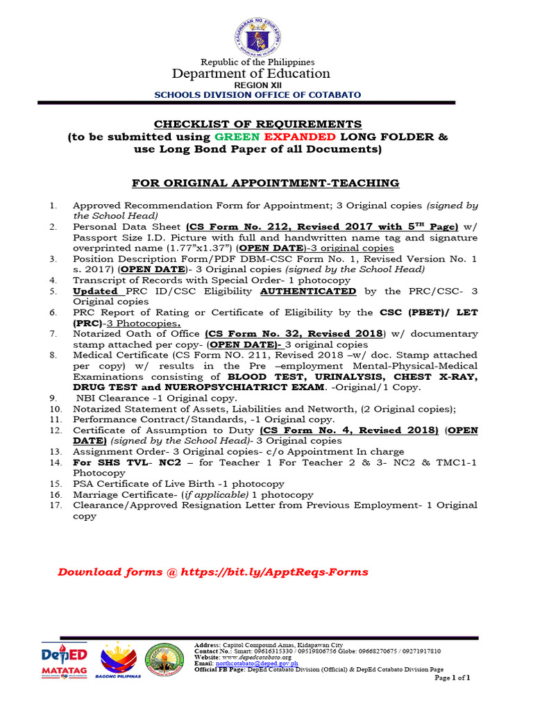 Checklist of Req's For NEWLY HIRED TEACHER | PDF | Career & Growth | Business