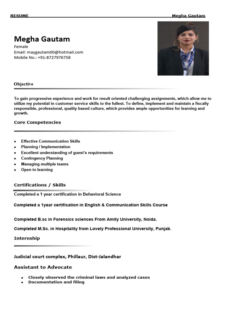 Megha Gautam New CV | PDF | Business