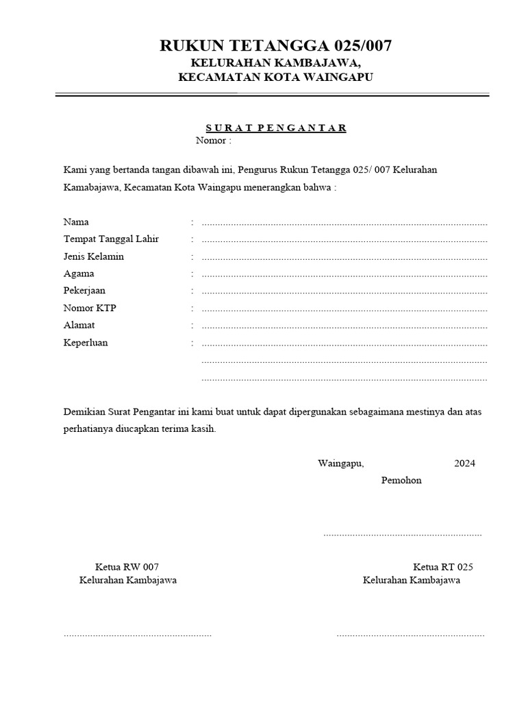 Rukun Tetangga 025 | PDF