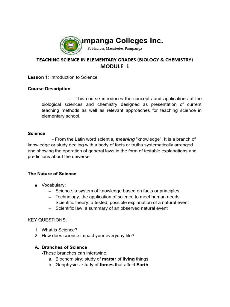 Module 1 Activity 1 SCI 101 | PDF | Science | Theory