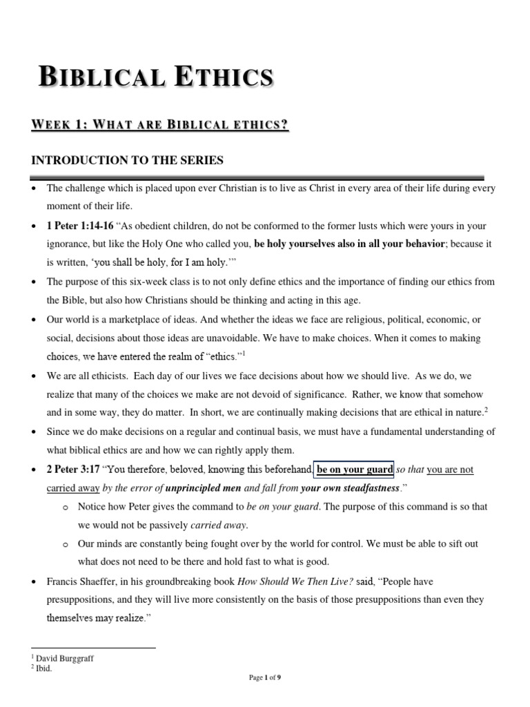 What Are Biblical Ethics PDF | PDF | Bible | Morality