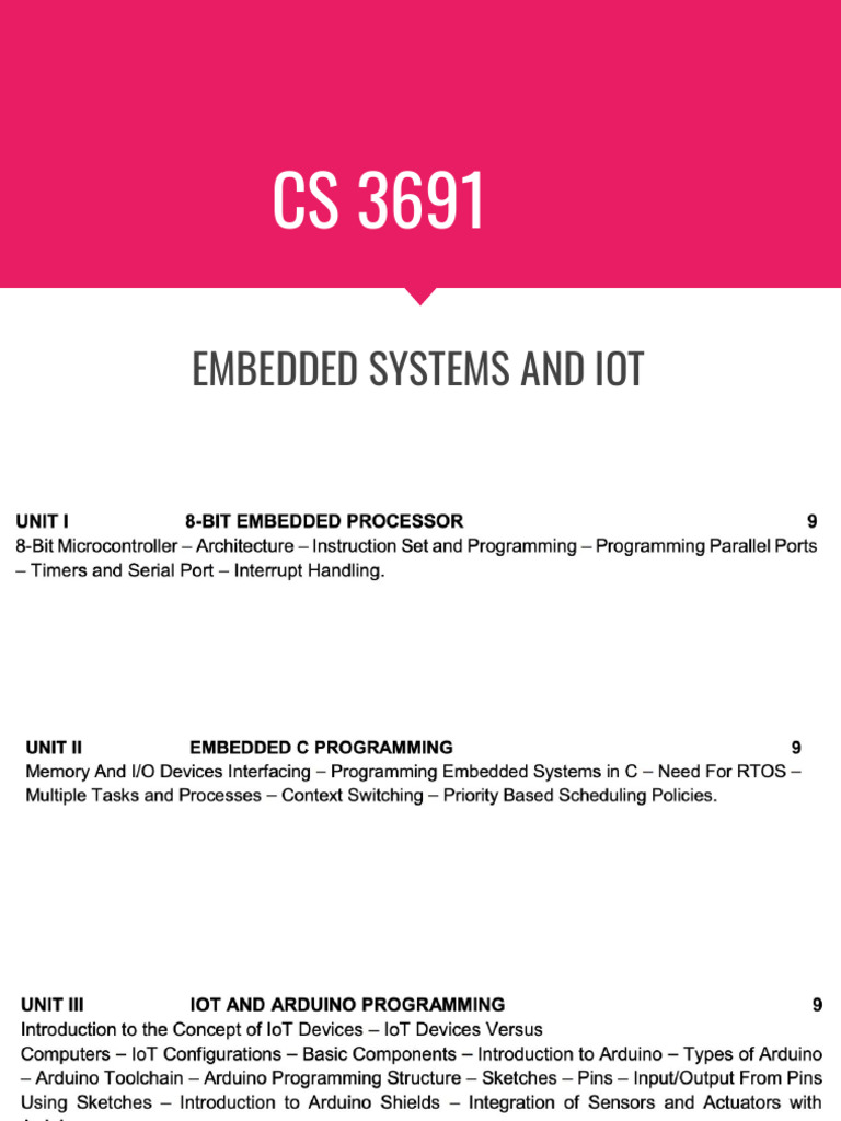 Unit 1 Part 1 Pdf Microcontroller Central Processing Unit
