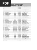 KUET CSE Department Contact List | PDF | Computer Science | Computing