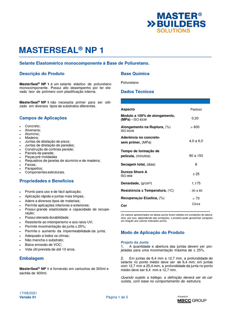 Np1-Cinza-Basf-Ficha-Tecnica DD | PDF | Poliuretano