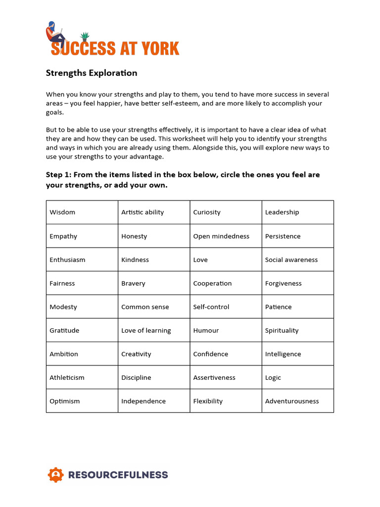 SAY Strengths Exploration | PDF