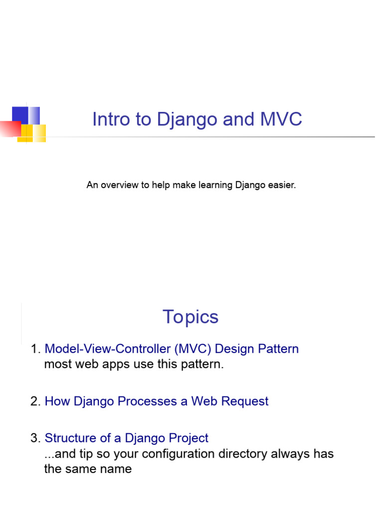Intro To Django | PDF | Model–View–Controller | World Wide Web