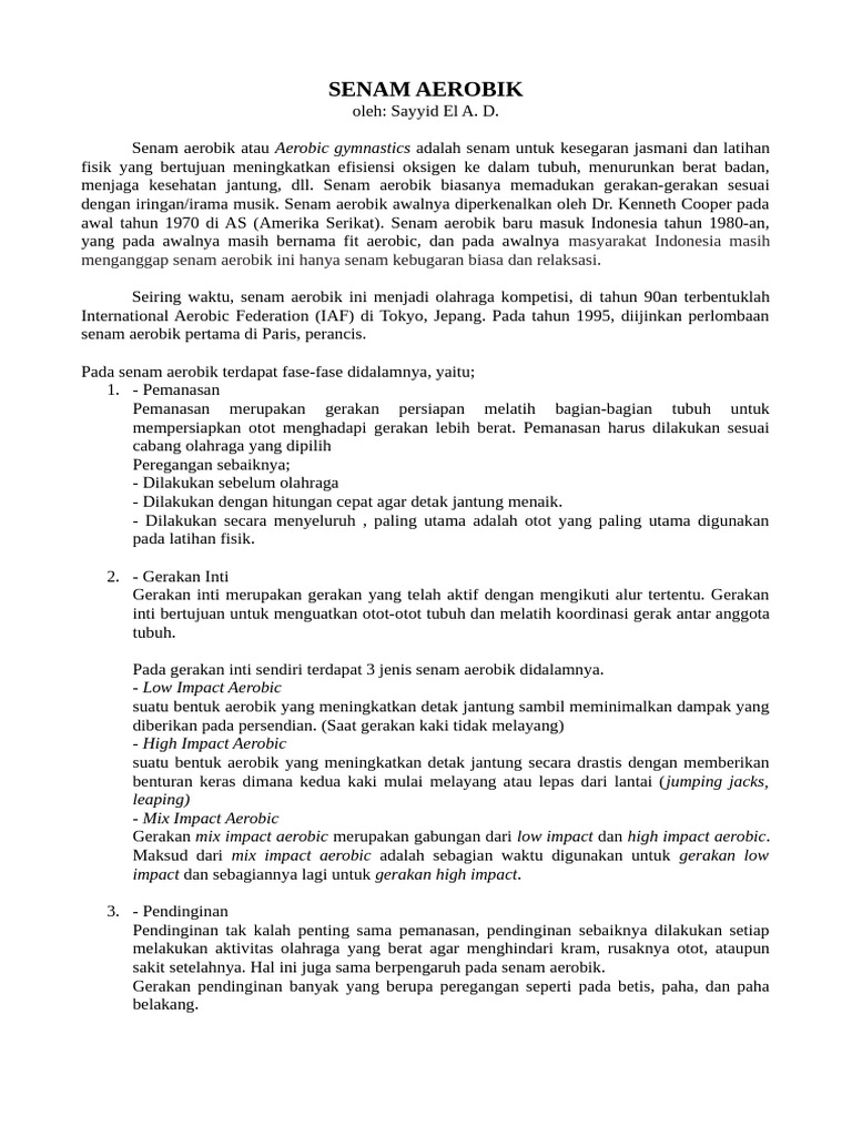 Senam Aerobik | PDF