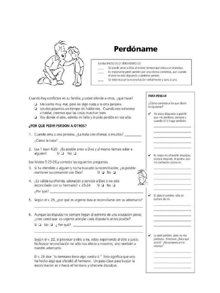Actividad Sobre El Perdon | PDF