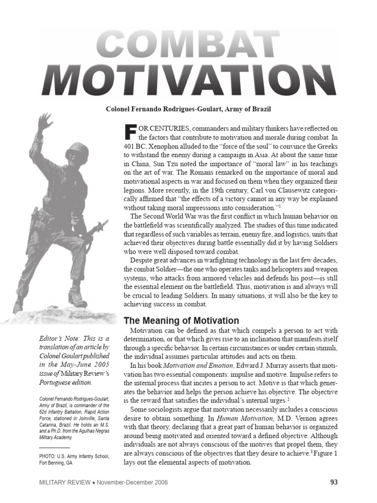 MilitaryReview 20061231 Art016 | PDF | Motivation | Motivational
