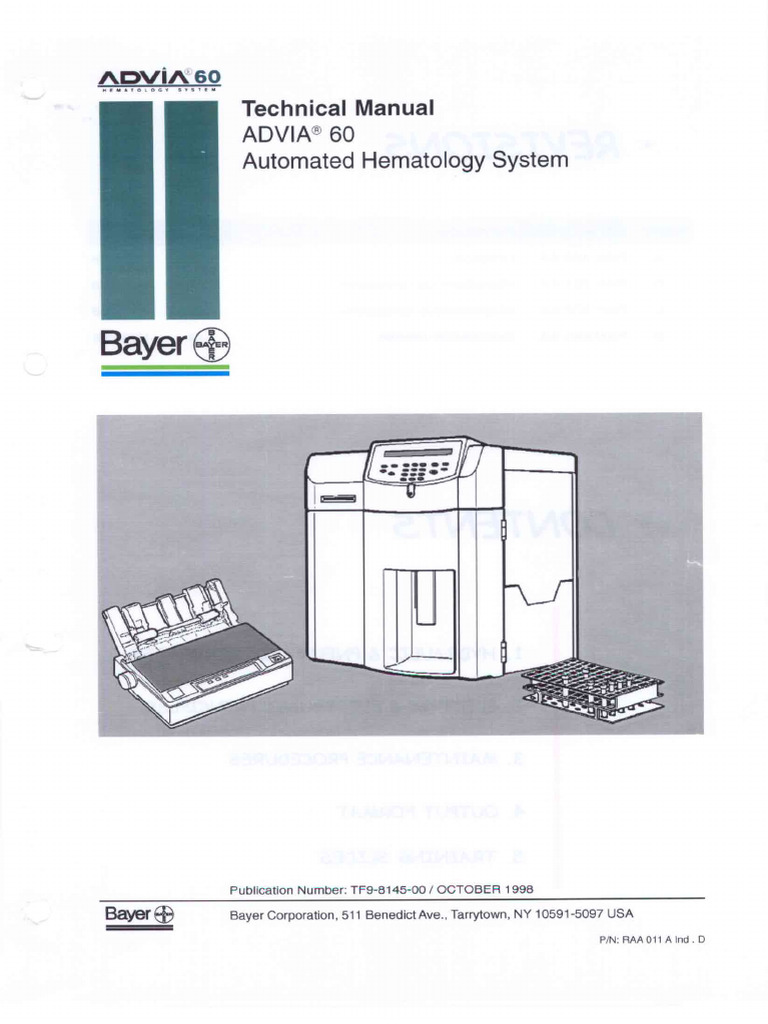 ADVIA 60 Service Manual | PDF
