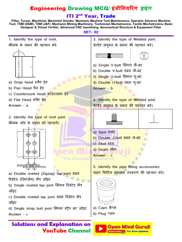 Corrected Iti 2nd Year ED Fitter MCQ Set 2 - Compressed | PDF