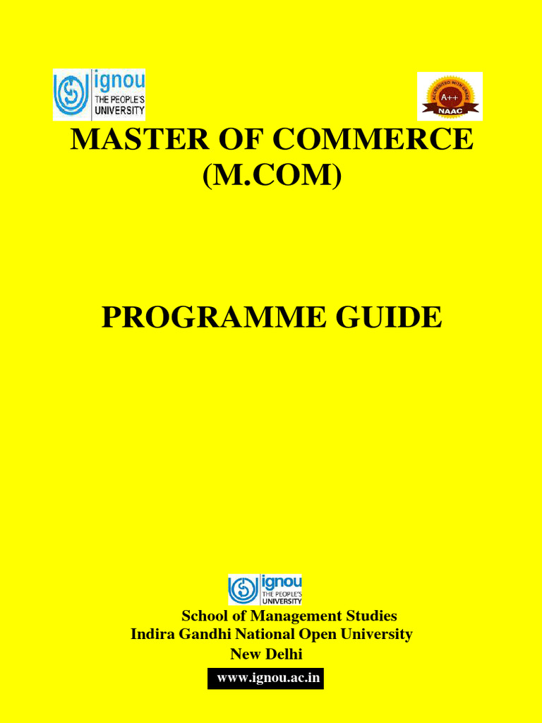 Programme Guide-Mcom Compressed | PDF | Identity Document | Educational Technology