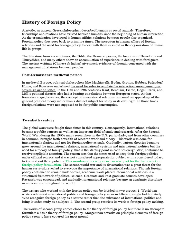 Evolution of Foreign Policy Theories | PDF | Theory | Political Philosophy