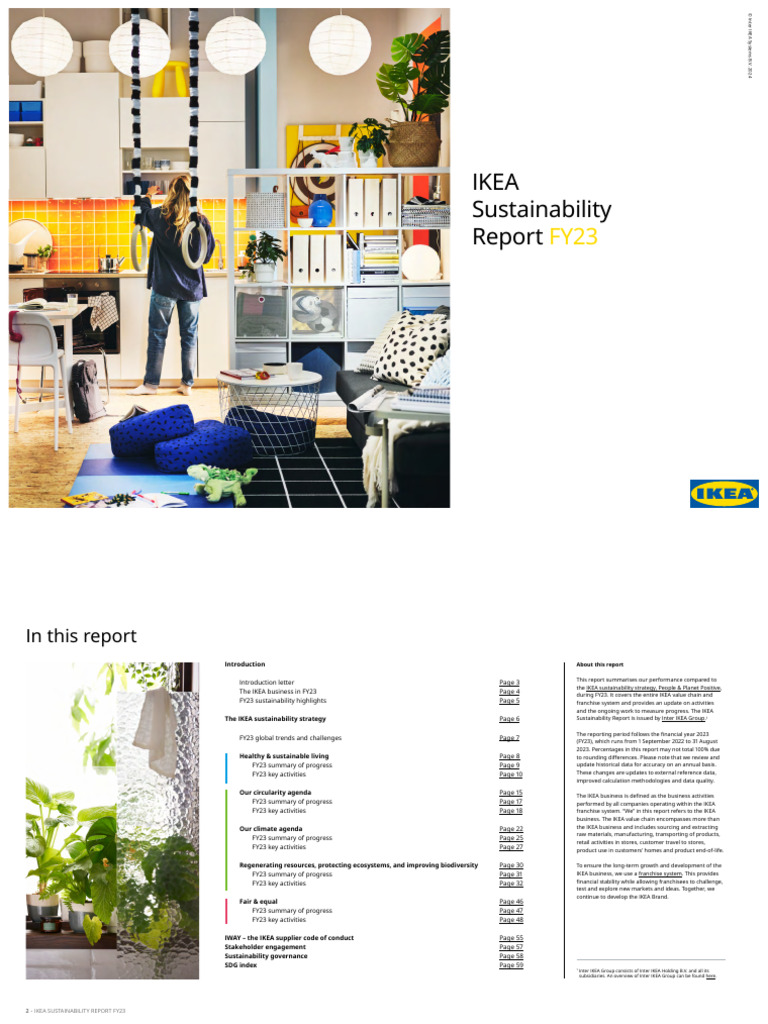 IKEA FY23 Sustainability Report Overview | PDF | Cost Of Living ...