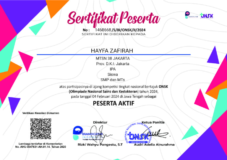 Cert - IPA - ONSK 2024 | PDF