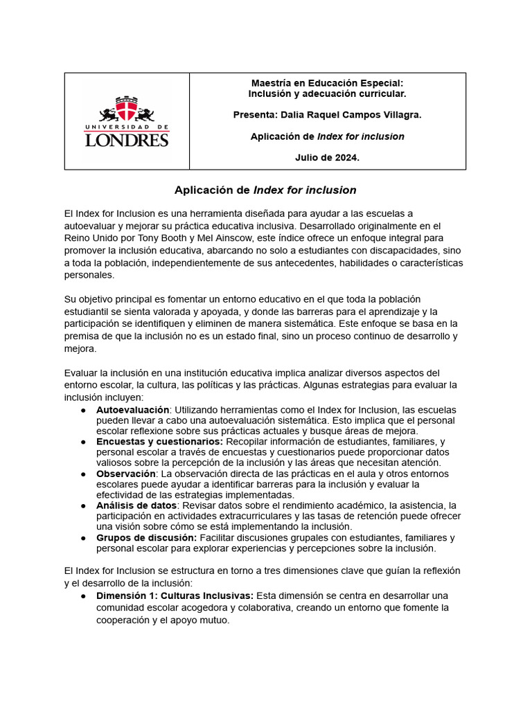 Index FOR INCLUSION | PDF | Inclusión (Educación) | Enseñando