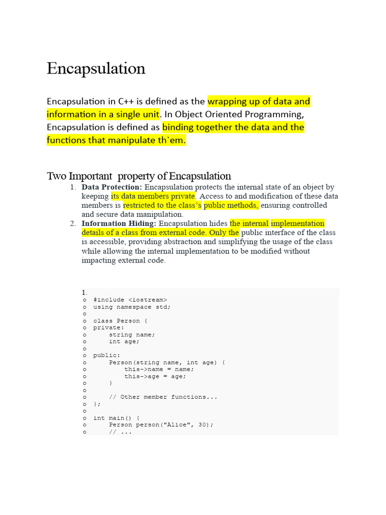 C Unit 1 Pdf Object Oriented Programming Class Computer Programming