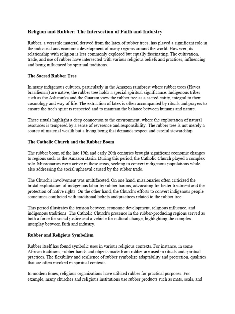 Of Religion and Rubber | PDF | Natural Rubber