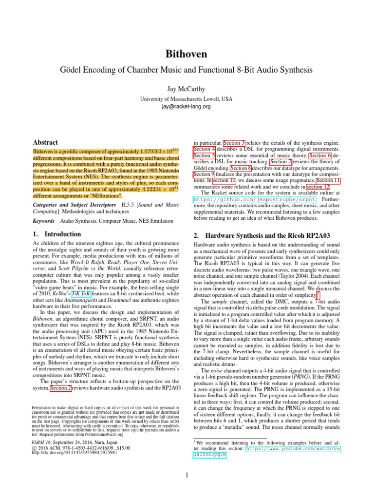 Gödel Encoding of Chamber Music and Functional 8-Bit Audio Synthesis ...