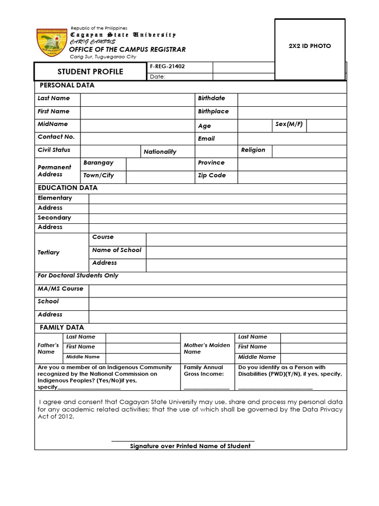 Cagayan State University Student Profile | PDF