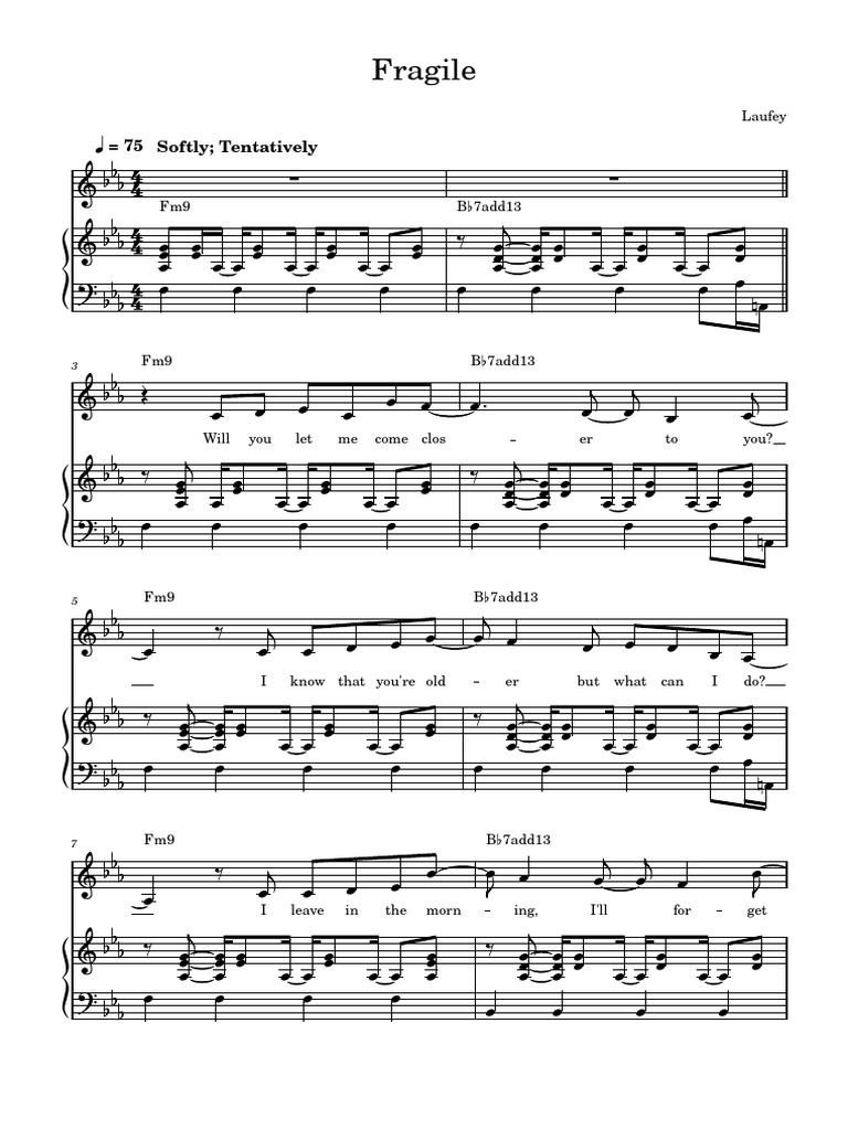 Laufey's "Fragile" Lyrics Analysis | PDF