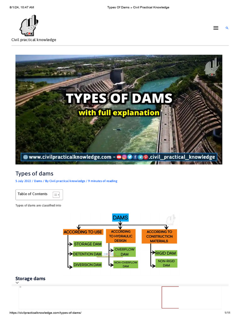 Types of Dams Civil Practical Knowledge | PDF | Dam | Hydrology