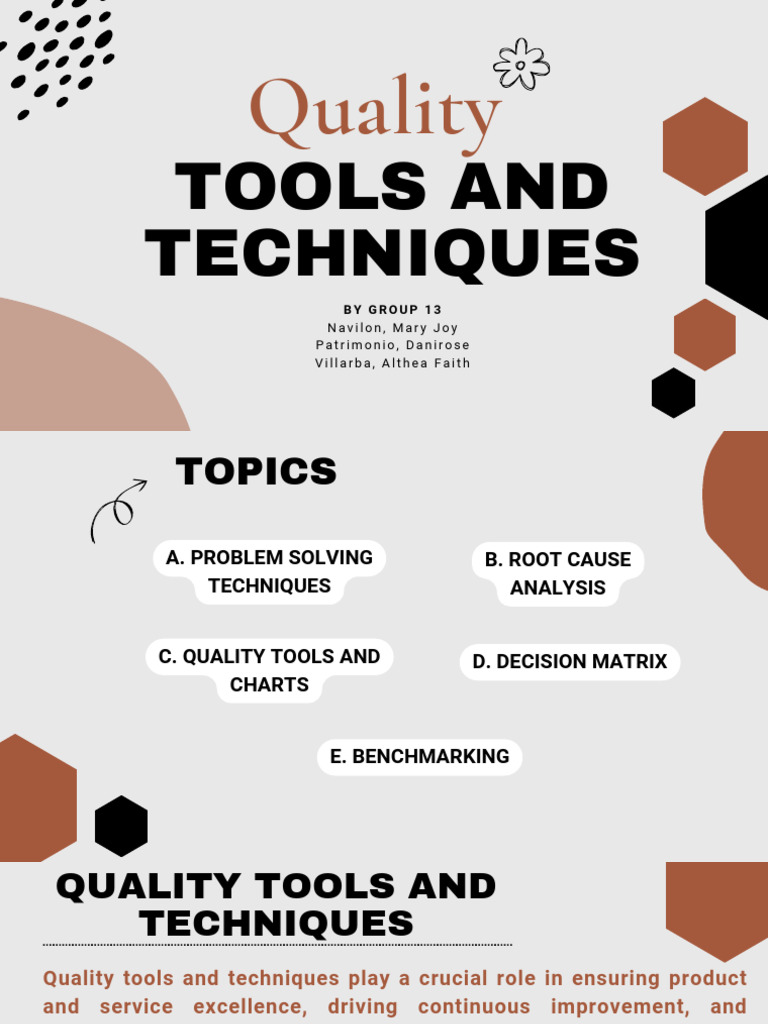 Quality Tools and Techniques CBME | PDF | Benchmarking | Scatter Plot