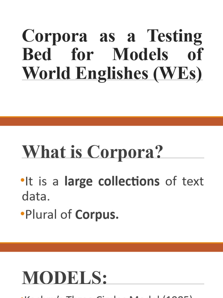 Corpora As A Testing Bed For Models of | PDF | Second Language ...