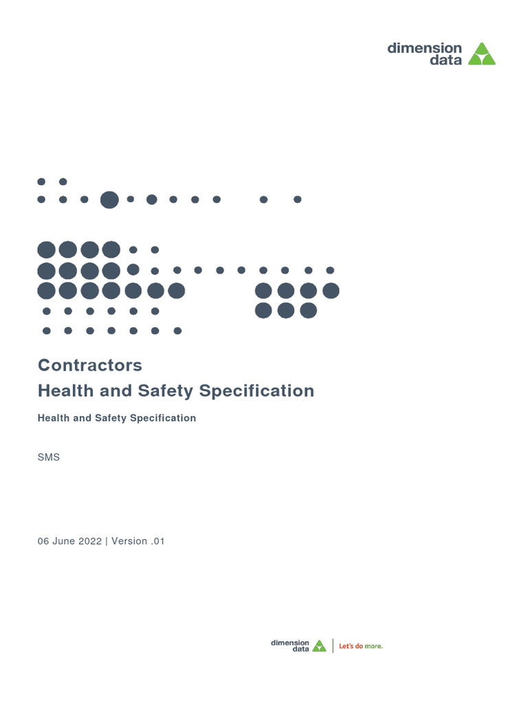 DD-HSE-SPE-001 Contractor's Health and Safety Specification - Rev2 ...