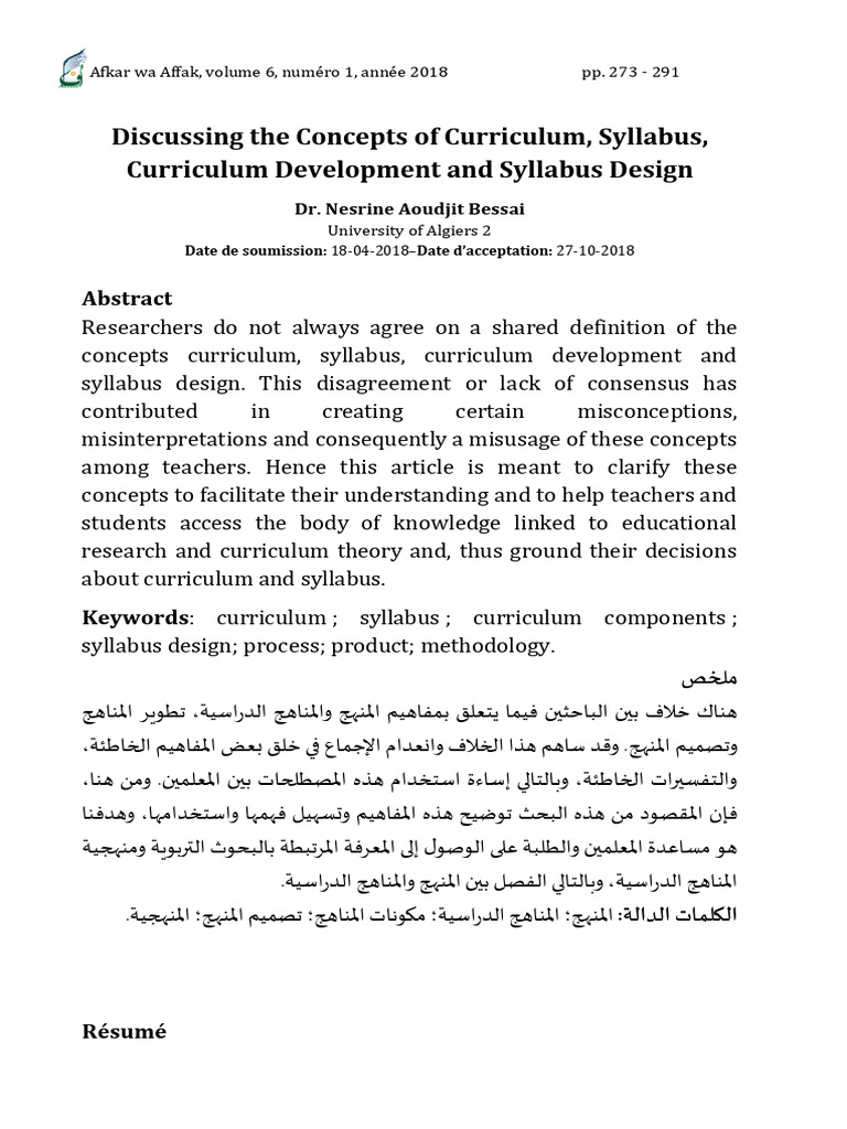 Discussing The Concepts of Curriculum Syllabus Curriculum Development and Syllabus Design | PDF ...