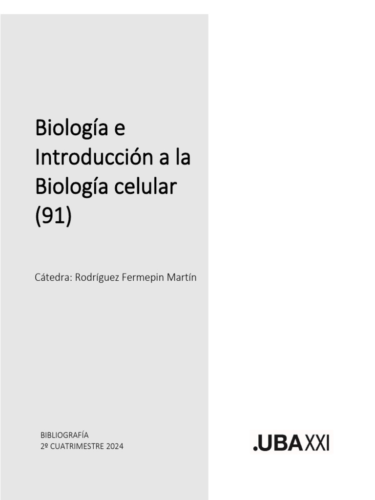 Bibliografía 91 2C 2024 | PDF | Biología Celular) | Biología Molecular