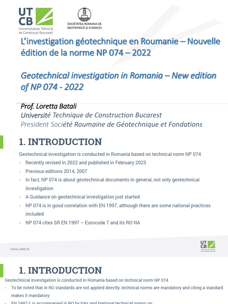 102 L Investigation Geotechnique en Roumanie NP 074 PDF 20230317175258 | PDF | Geotechnical ...