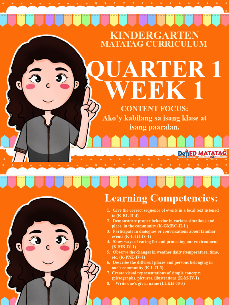 Matatag Kinder Week1 Day3-1 | PDF