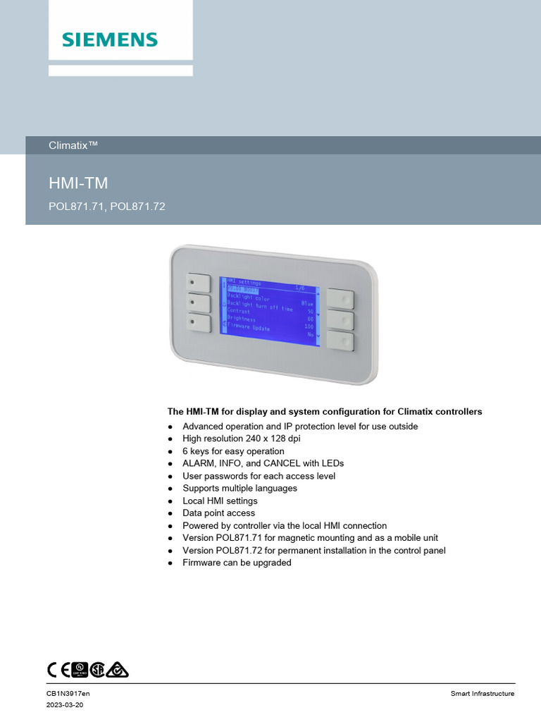 Siemens POL871.71 STD Manual | PDF | Liquid Crystal Display | Electronics