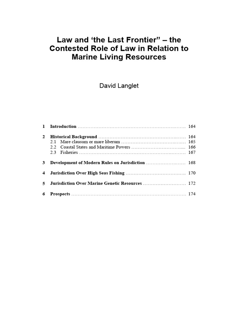 Law and The Last Frontier' | PDF | Territorial Waters | United Nations ...