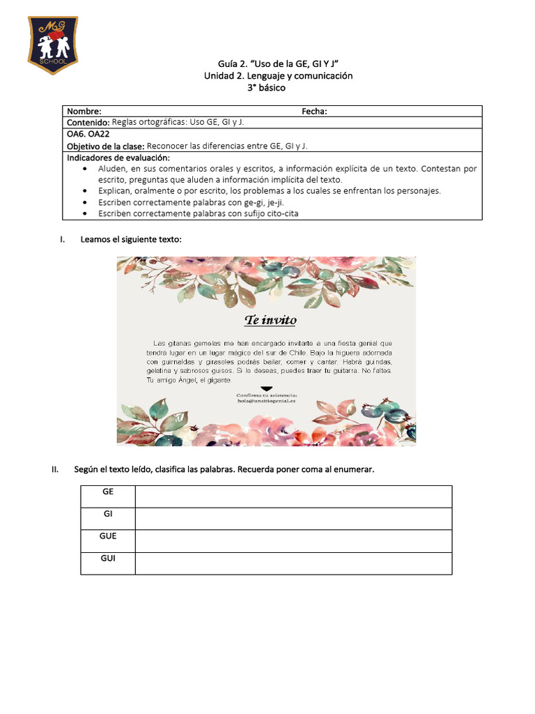 Guia 2. Uso de La Ge Gi y J | PDF