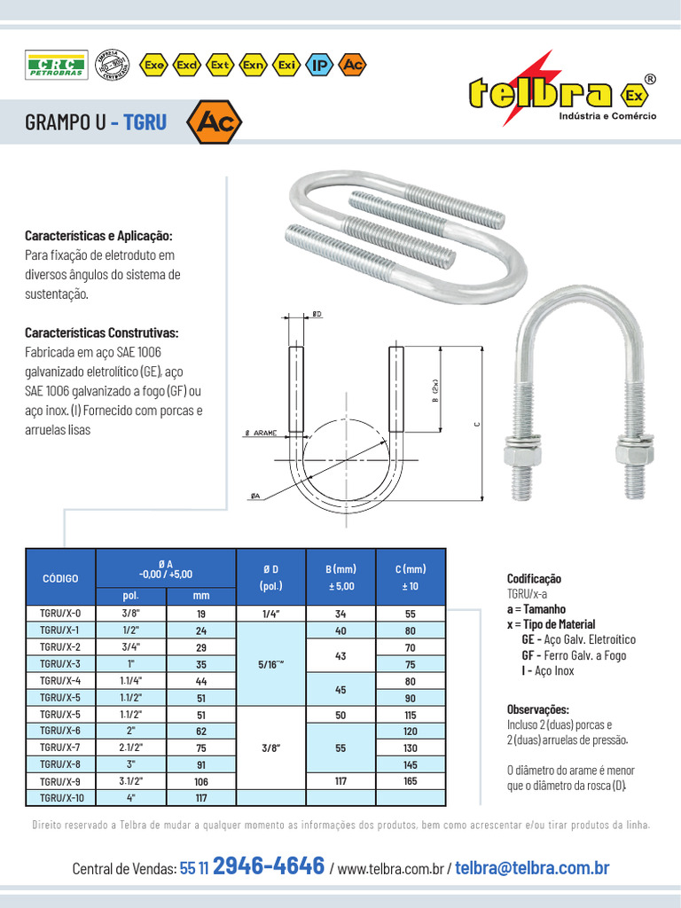 A.16 Ficha - Tecnica - 101 - 1 (2) GRAMPO U | PDF