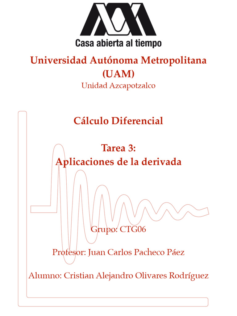 Tarea3 Aplic Derivada 2233036249 | PDF | Derivado | Función (Matemáticas)