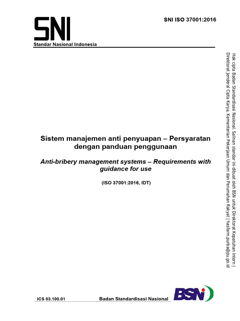Sni Iso 37001-2016 | PDF
