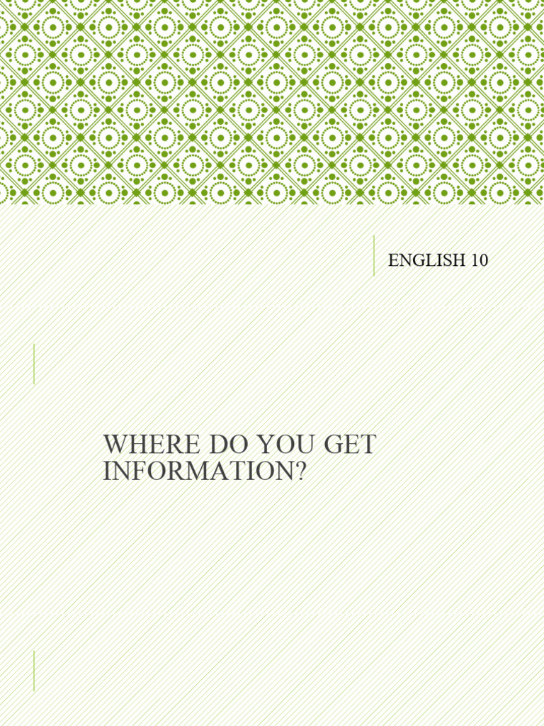 English 10 Module 1 PPT Slide | PDF | Information | Chart