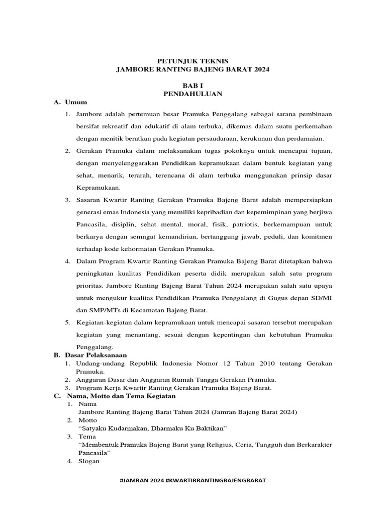 Juknis Jambore 2024 | PDF