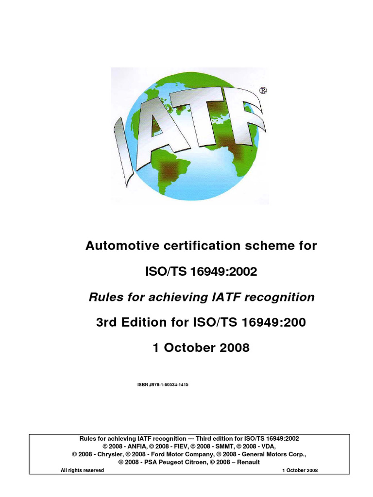Automotive Certification Scheme For ISO/TS 16949:2002: Rules For ...