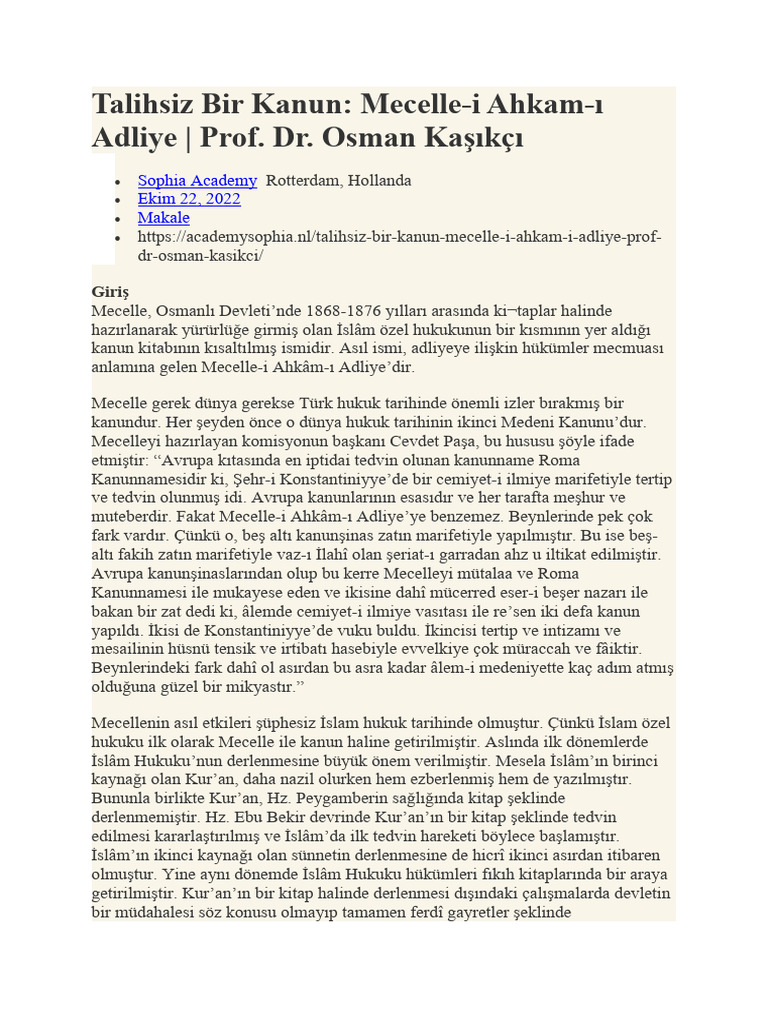 Talihsiz Bir Kanun | PDF