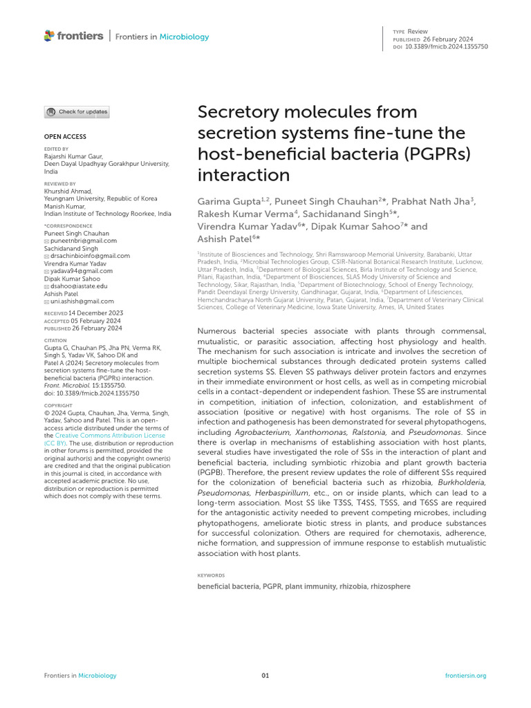 Gupta Et Al., 2024 | PDF | Secretion | Bacteria